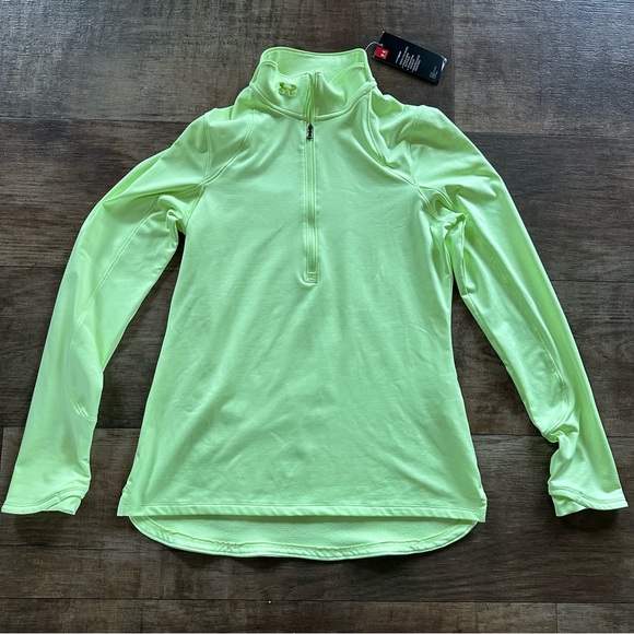 Under Armour | Sweaters | New Under Armour Neon Half Zip Cold Gear ...